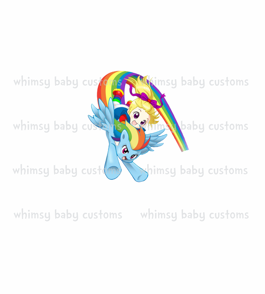 C170 Rainbow Girl and Rainbow Pony Child Panel – Whimsy Baby Customs